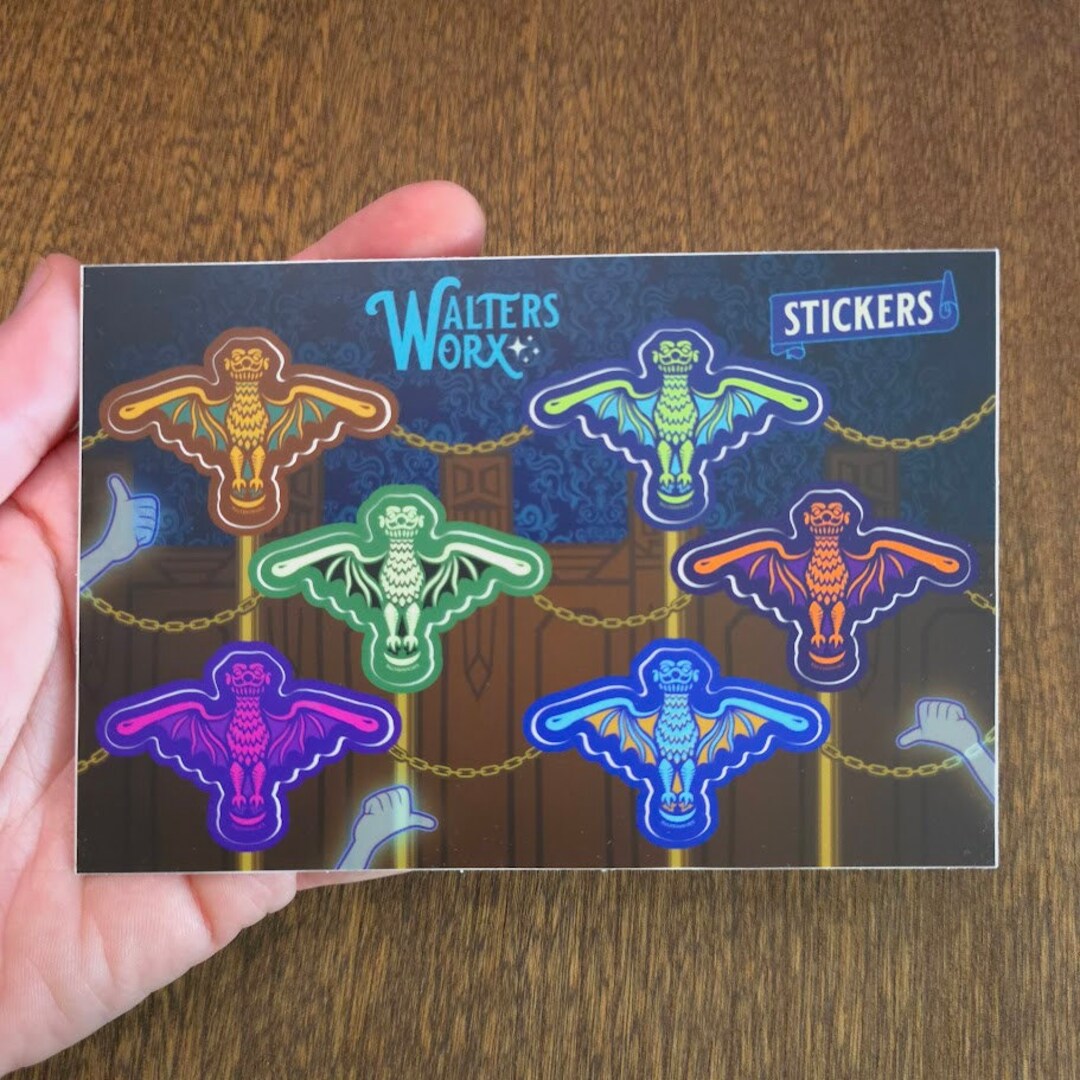 Haunted Mansion Vinyl Sticker Sheet - Bat Stanchions - Etsy