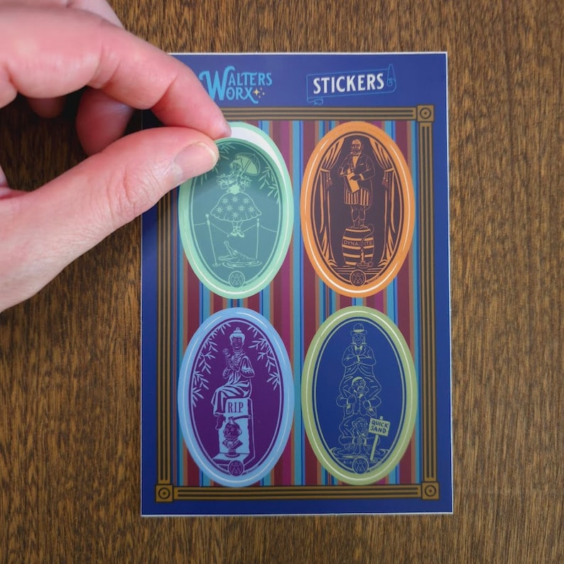 Haunted Mansion Vinyl Sticker Sheet - Bat Stanchions - Etsy