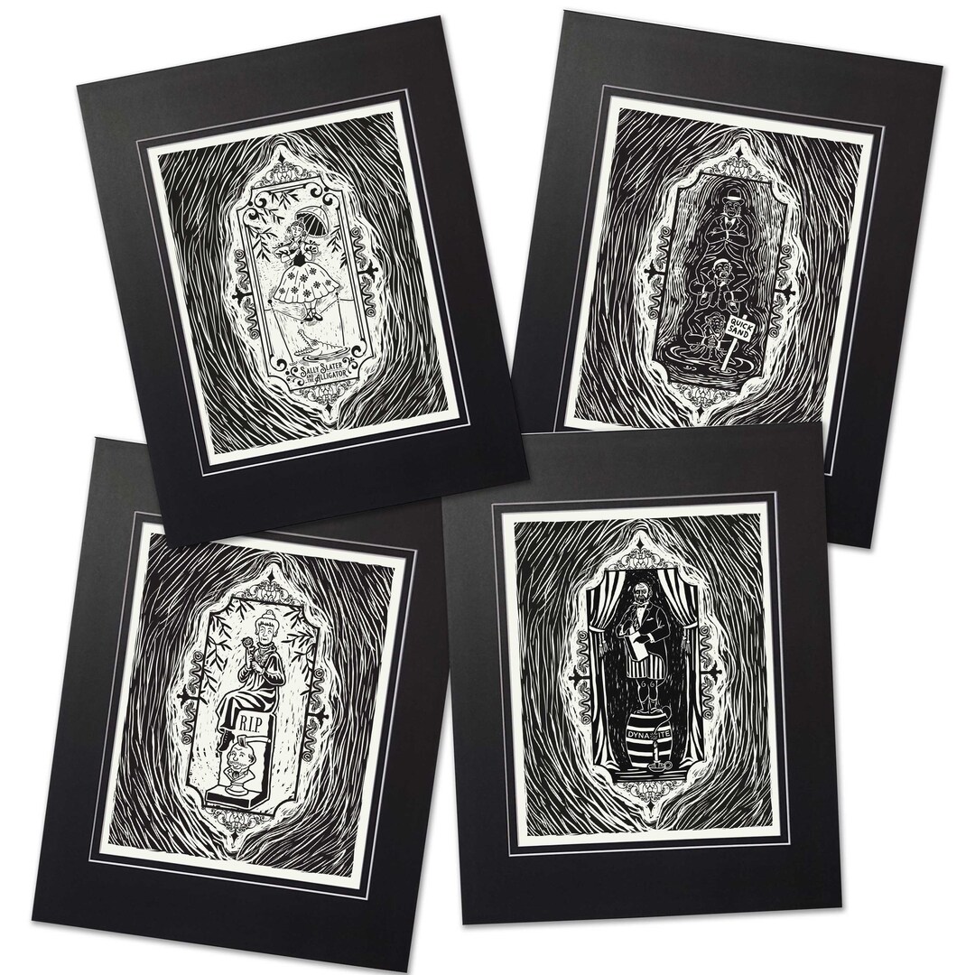 SET of 4 Haunted Mansion Stretching Portraits Giclee Prints - Etsy