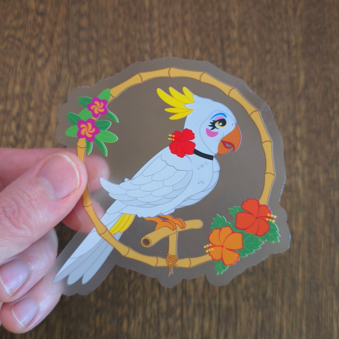 Clear Vinyl Tiki Bird Sticker - Inspired by Disney's Enchanted Tiki ...