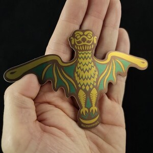 Brushed Metal Vinyl Sticker - Haunted Mansion Bat Stanchion - Etsy