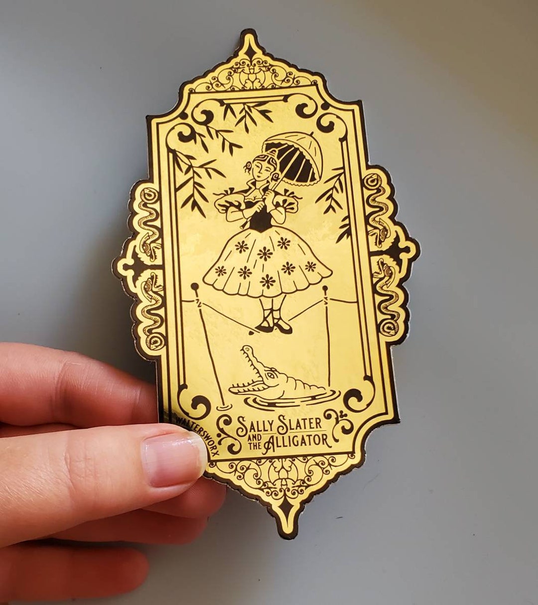 Gold Vinyl Sticker - Haunted Mansion Tightrope Walker Stretching ...