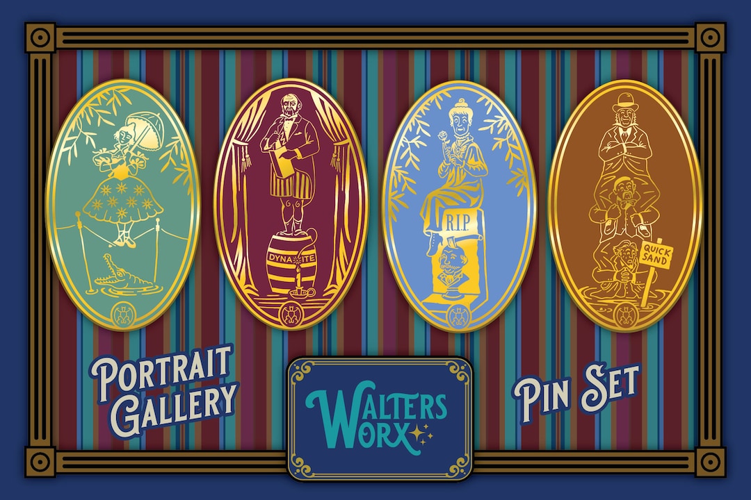 Hard Enamel Pin Set of 4 Disney Haunted Mansion Stretching Room ...