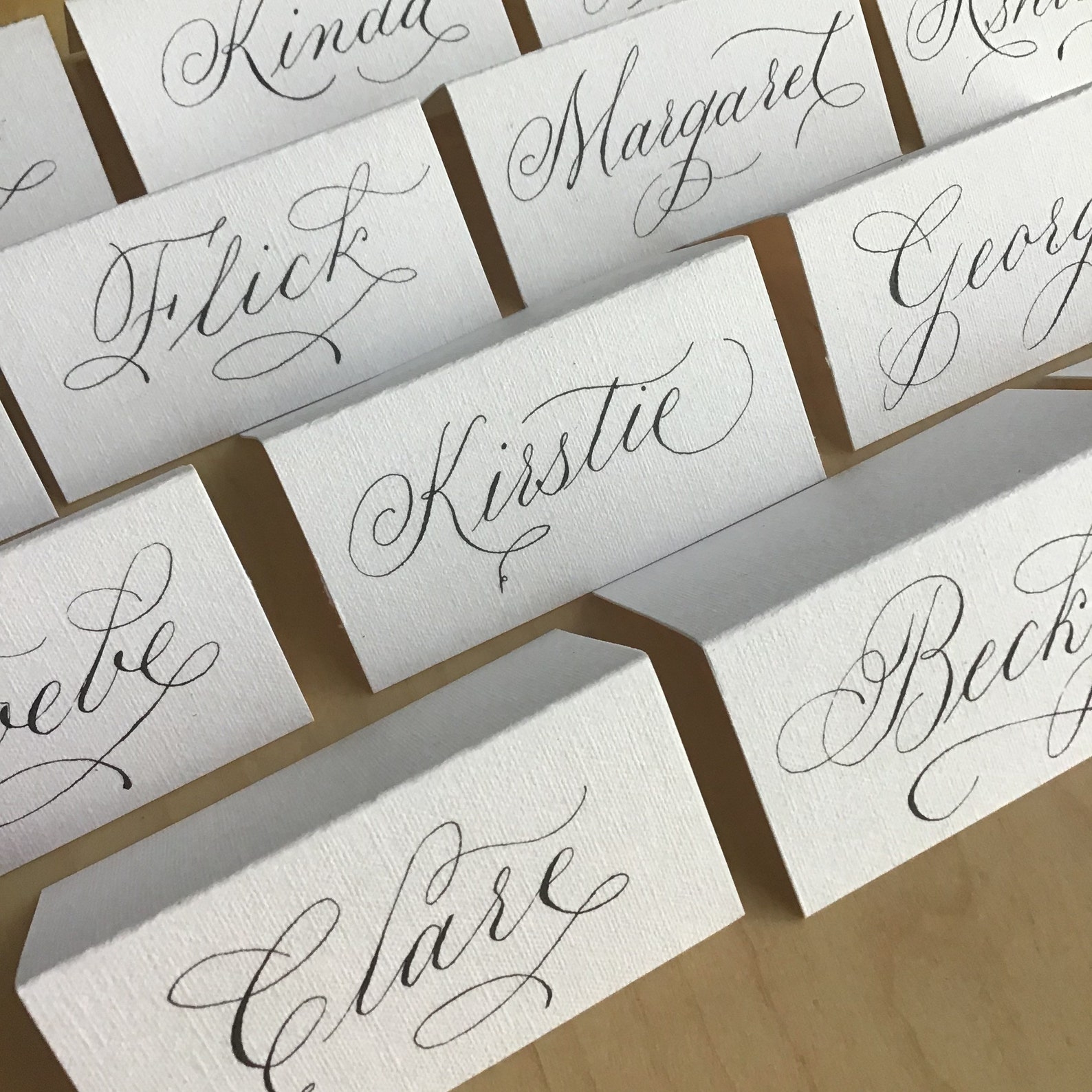 Handwritten Custom Calligraphy Tented Placecards - Etsy