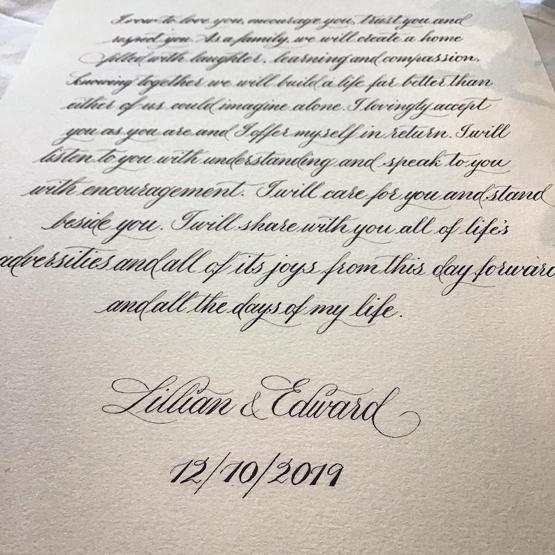 Handwritten Custom Calligraphy A3 Piece - Etsy