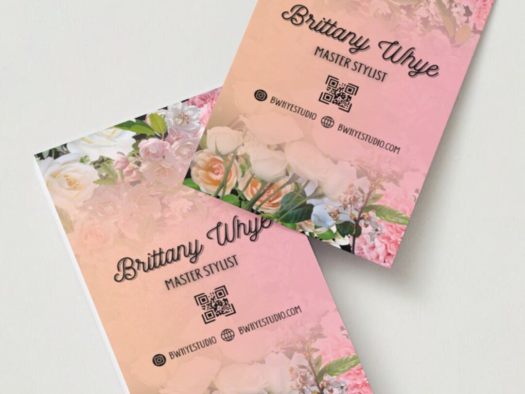 Floral Business Card Template Canva DIY Downloadable Template for Hair ...