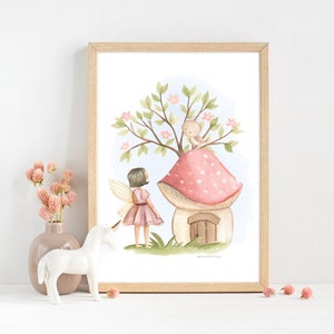 Fairy Garden Nursery Wall Art - Girl Bedroom Wall Decor - Pink Nursery ...