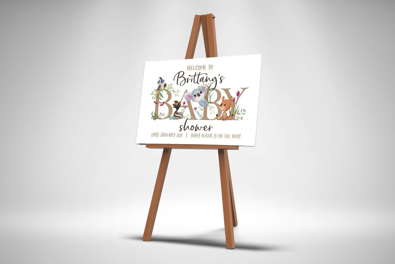 Baby Shower Welcome Sign - Australian Animals - Gender Neutral - Native ...