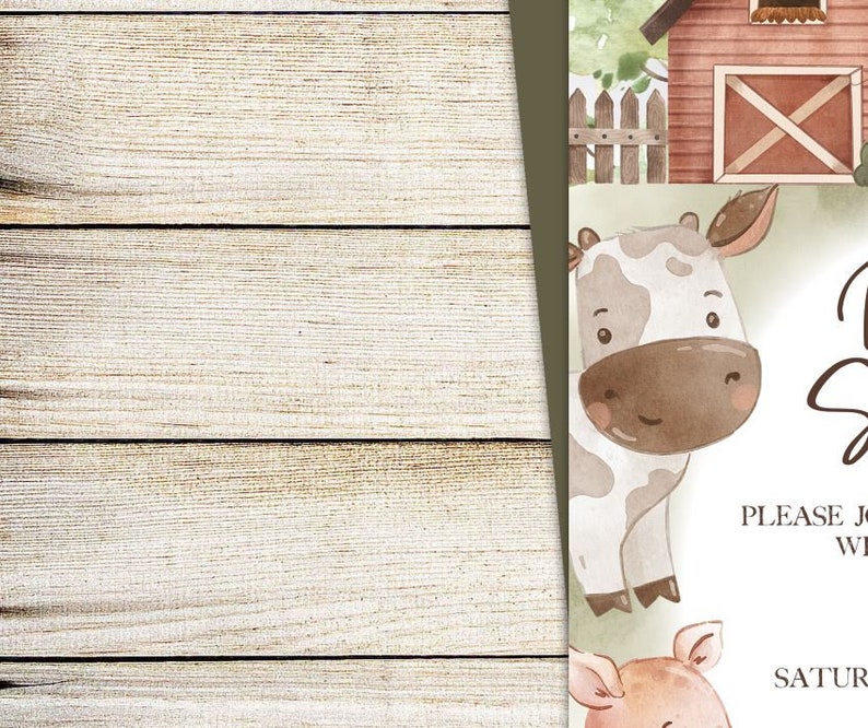 Farm Animals Baby Shower Invitation Country Ranch Theme - Etsy