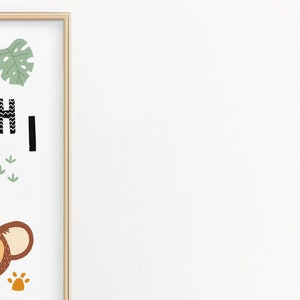 Safari Alphabet Letters Print - ABC Chart - Jungle Animal Nursery Decor ...