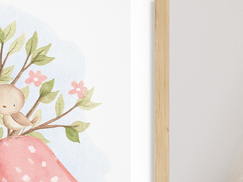 Fairy Garden Nursery Wall Art Girl Bedroom Wall Decor Pink | Etsy