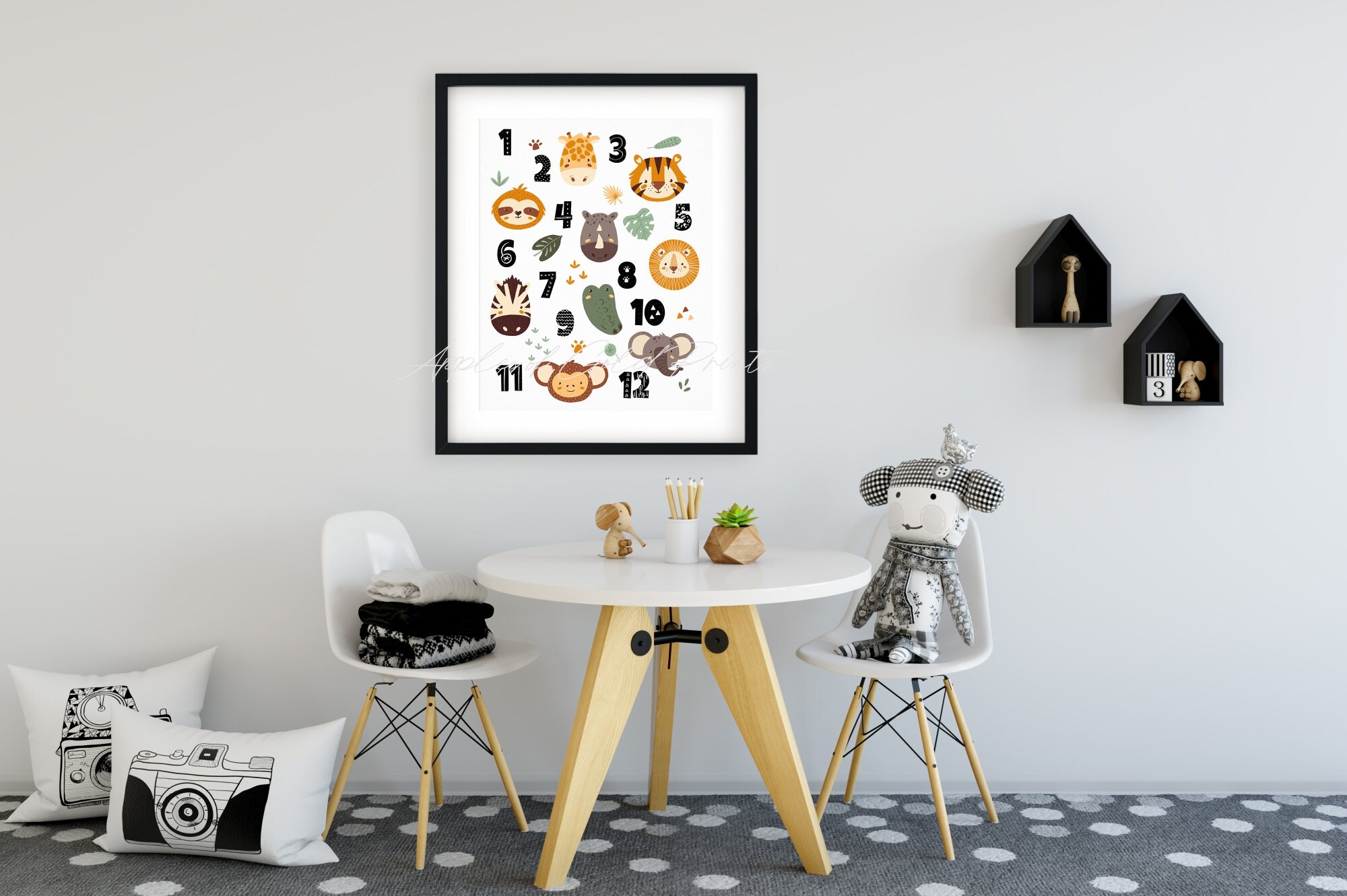 Safari Numbers Print Counting Chart Jungle Animal Nursery - Etsy