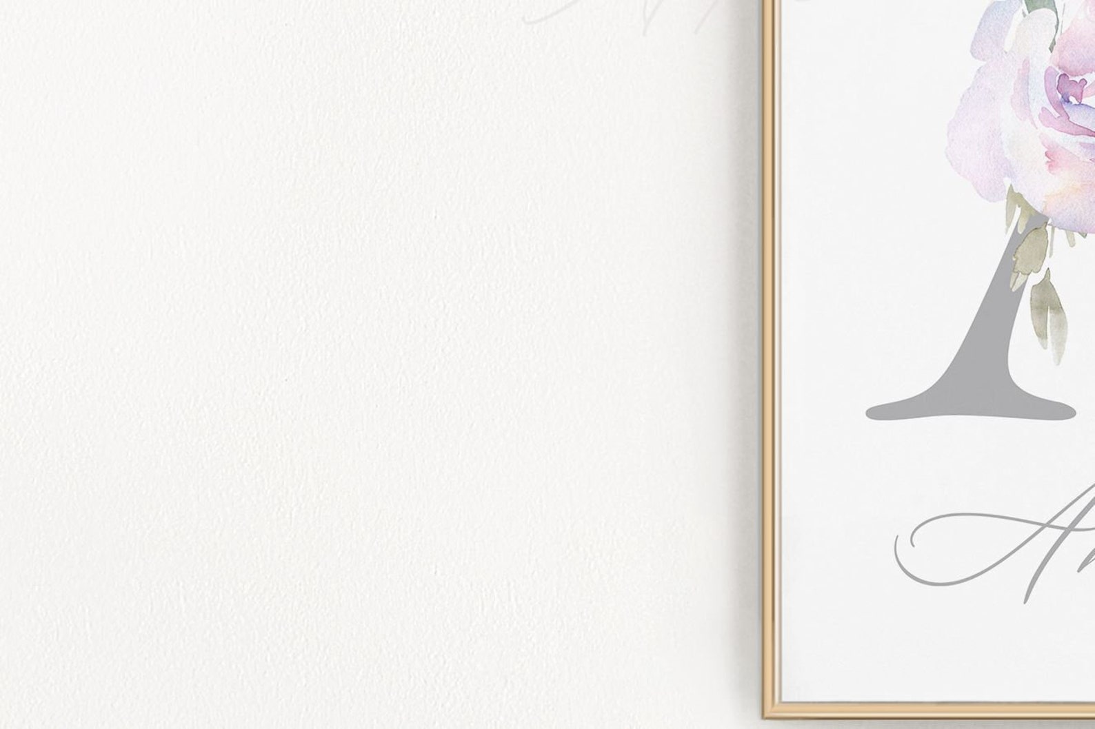 Floral Letter and Name Sign Purple Floral Nursery Art Print | Etsy