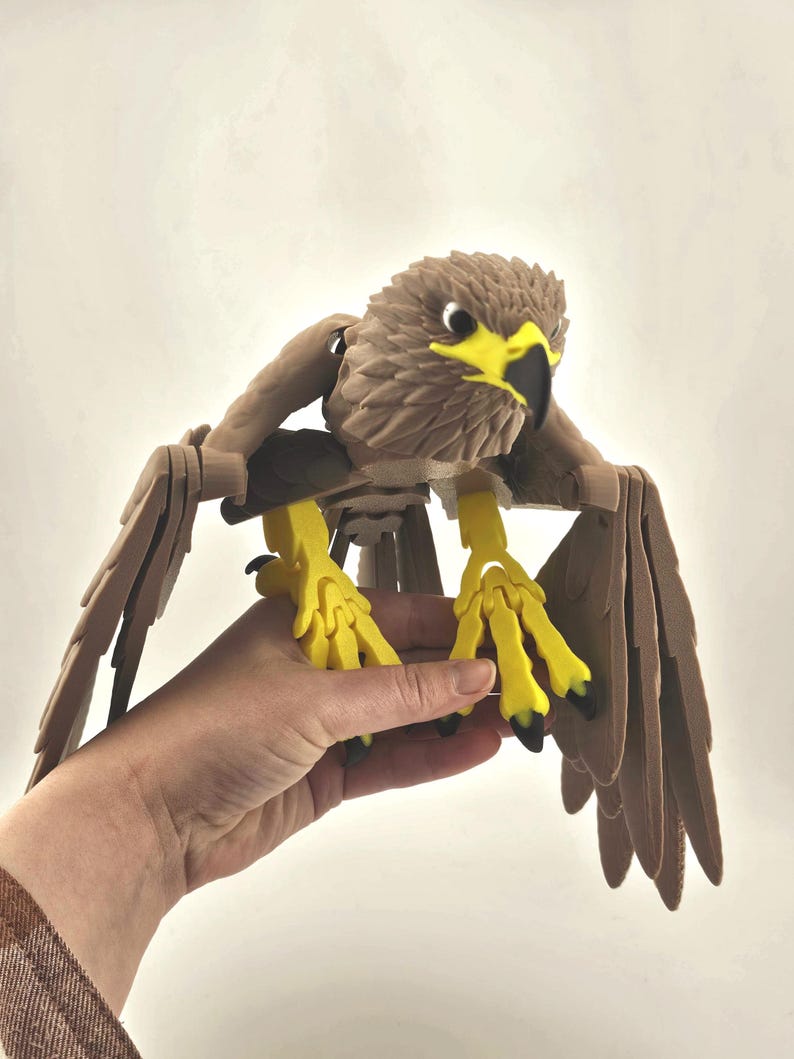Articulated Bird of Prey Figurine With Poseable Wings, (18in Wingspan ...
