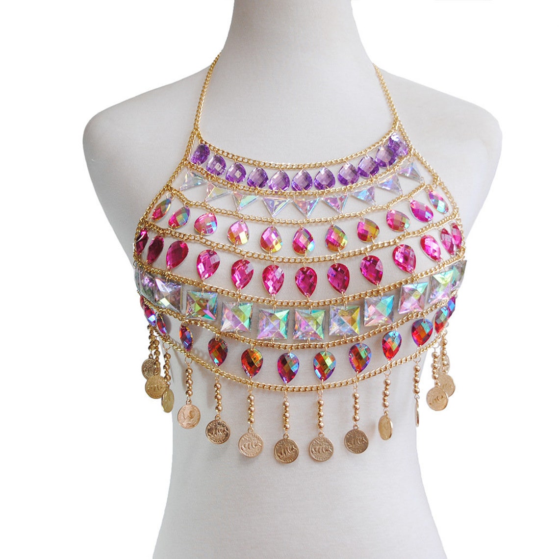 Body Chain Coin Tassel Body Chain Body Chain Gem Body - Etsy