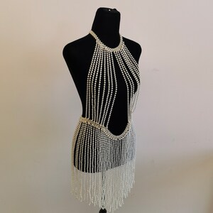 Handmade Pearl Backless Dress/pearl Dress/pearl Body Chain - Etsy Australia