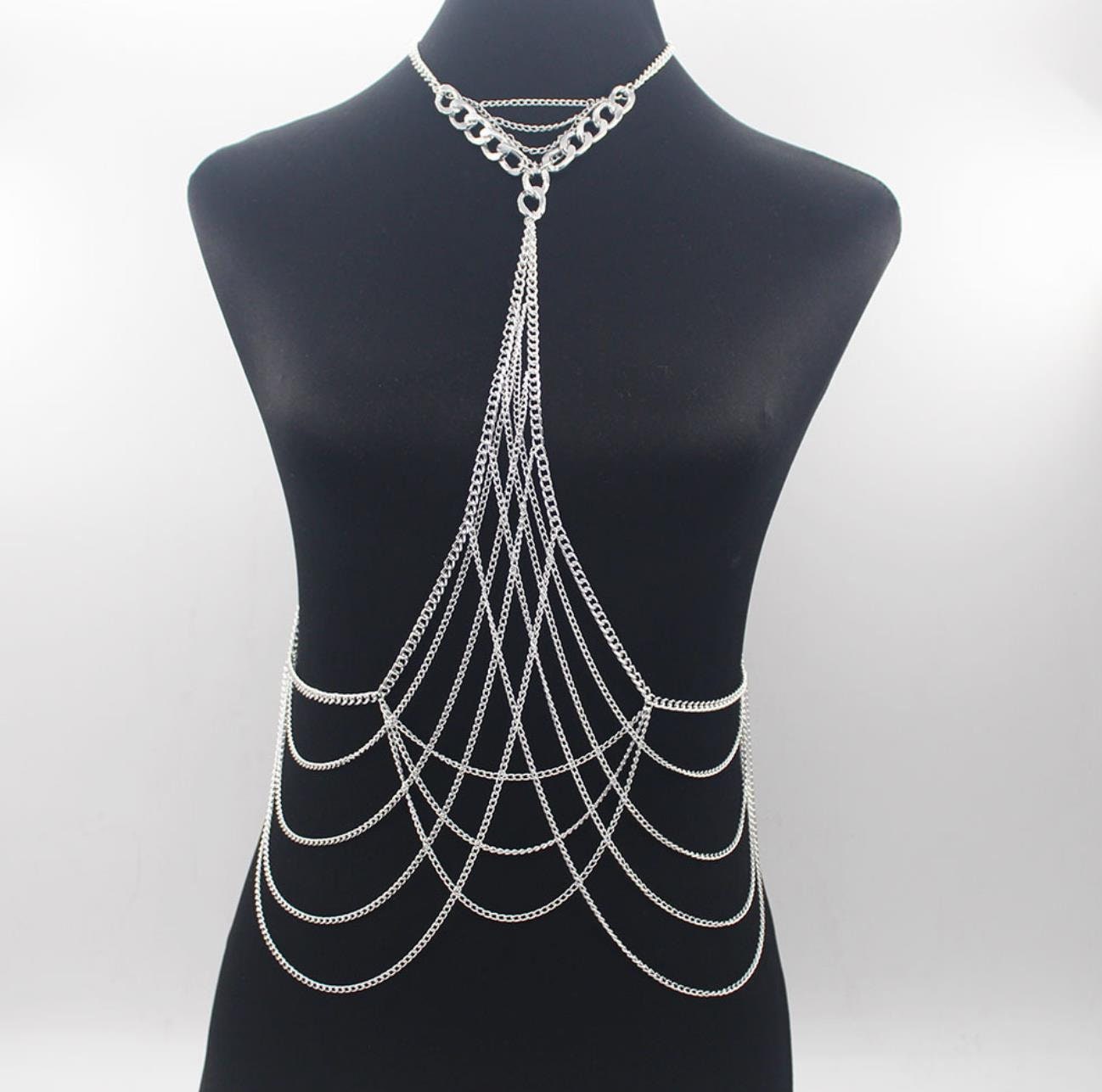 Gold Chain Body Chain Necklace Sexy Bikini Waist Chain - Etsy