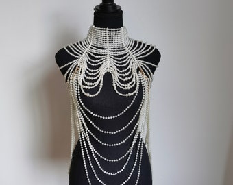 Pearl Body Chain Bra Fashion Shoulder Necklaces Bra Chain | Etsy