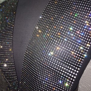 Sexy Deep V Ultra Flash Rhinestone Vest Sexy Carnival - Etsy