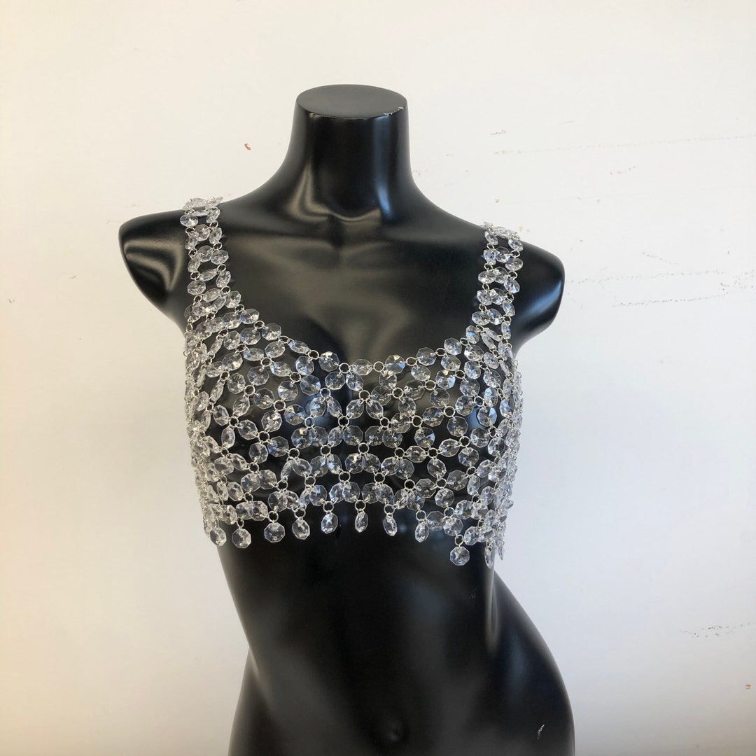 Beaded Body Chain Bra - Etsy