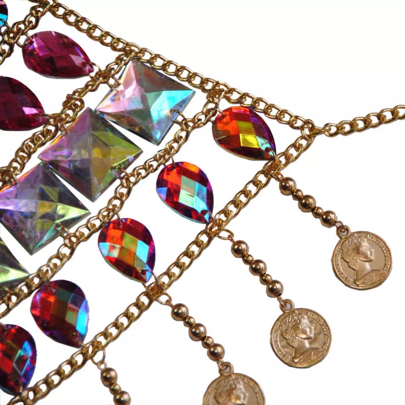 Body Chain Coin Tassel Body Chain Body Chain Gem Body - Etsy