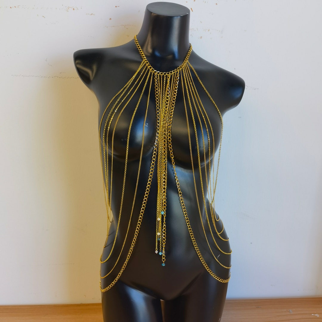 Sexy Crystal Tassel Body Chain Bikini Body Chain Festival - Etsy