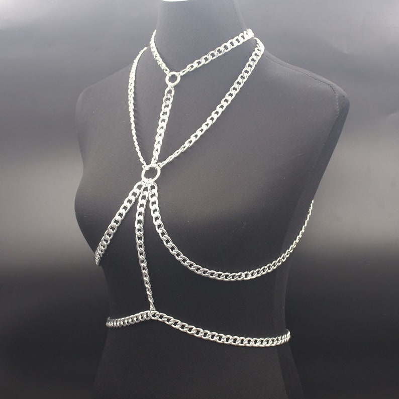 Gold Chain Bra Sexy Metal Bikini Body Chain Strap Etsy