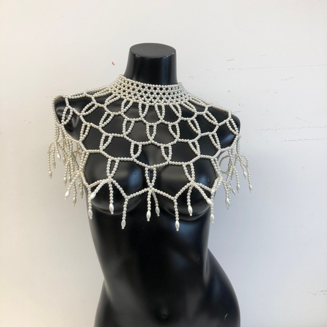 Women's Pearl Body Chain Vintage Pearl Body Chain Shawl - Etsy