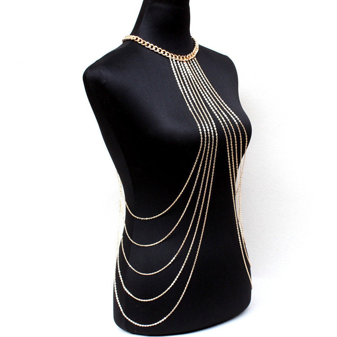 Golden body chain body jewelry multi-layer fringed body | Etsy