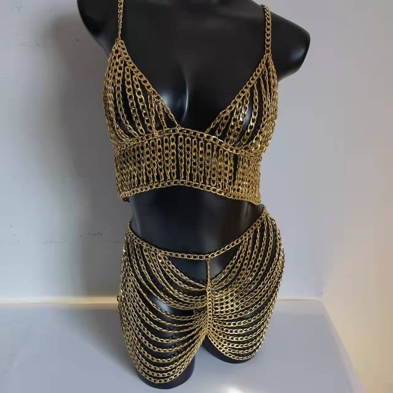 Body Chain Bra/festival Chain Skirt/chain Skirt/party - Etsy UK