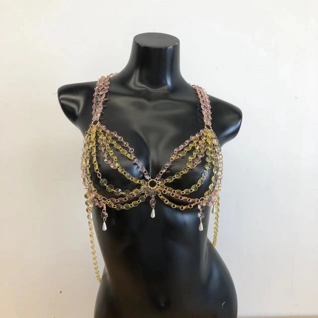 Beaded Bra Bra Body Accessories Bra Accessories Body Etsy