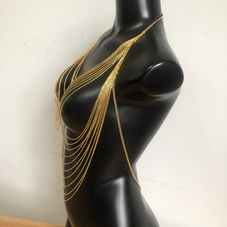 Bra Chain/ Bra Body Chain Vest//gold Bra Chain/body Chain/body - Etsy