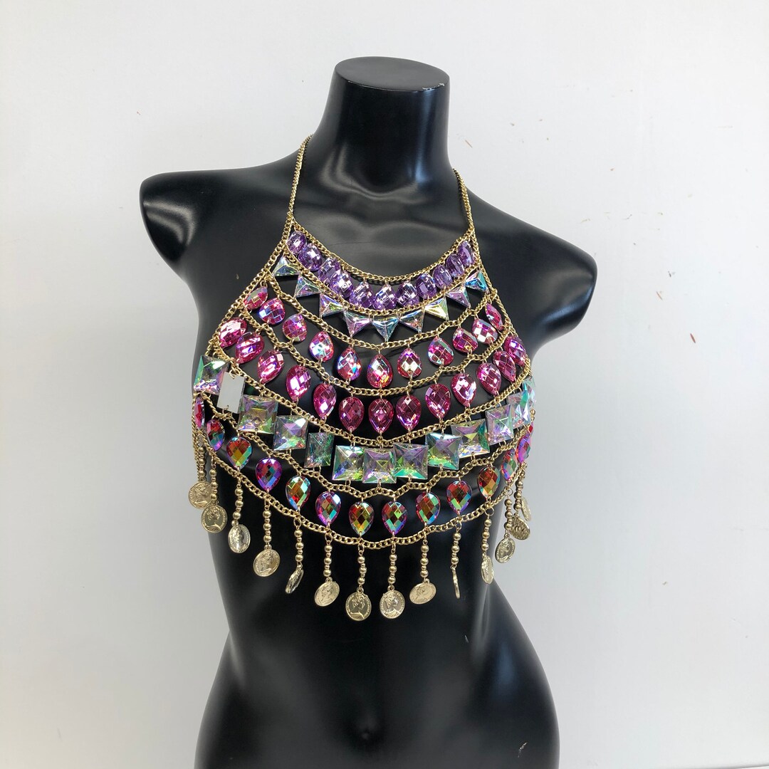 Body Chain, Coin Tassel Body Chain, Body Chain, Gem Body Chain, Sling ...