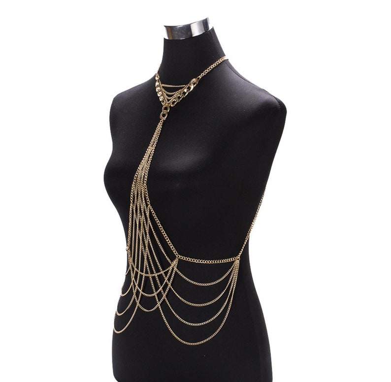 Gold Chain Body Chain Necklace Sexy Bikini Waist Chain - Etsy