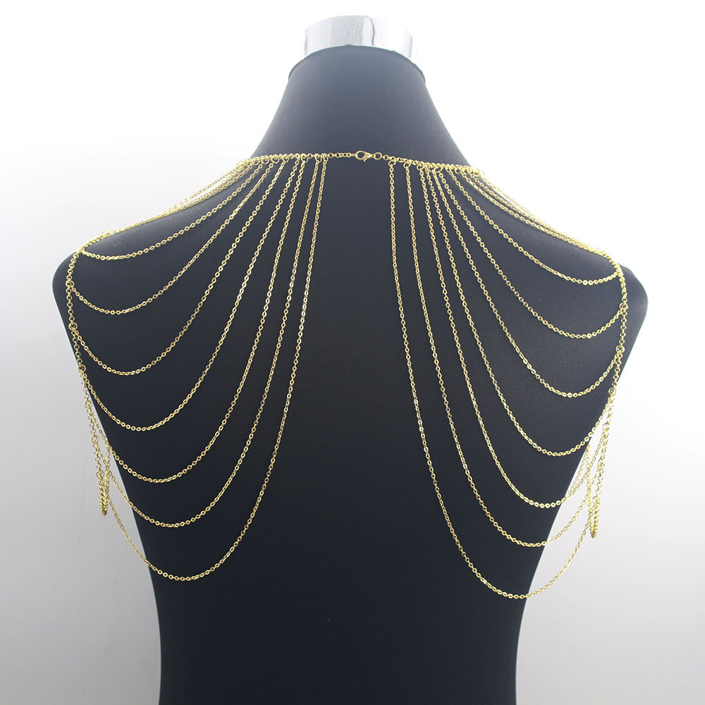 Metal multilayer shoulder chain layered shoulder necklace | Etsy