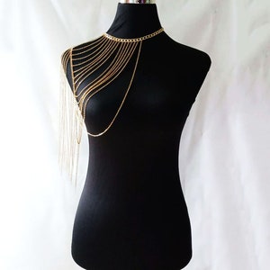 Gold Shoulder Chain Shoulder Necklace Body Chain Tassel - Etsy