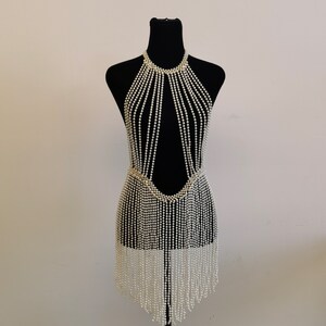 Handmade Pearl Backless Dress/pearl Dress/pearl Body Chain - Etsy Australia