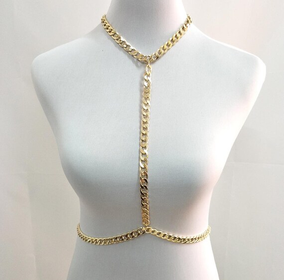 Sexy Gold Chain Bra Chain Bra Top Simple Body Chain Body - Etsy