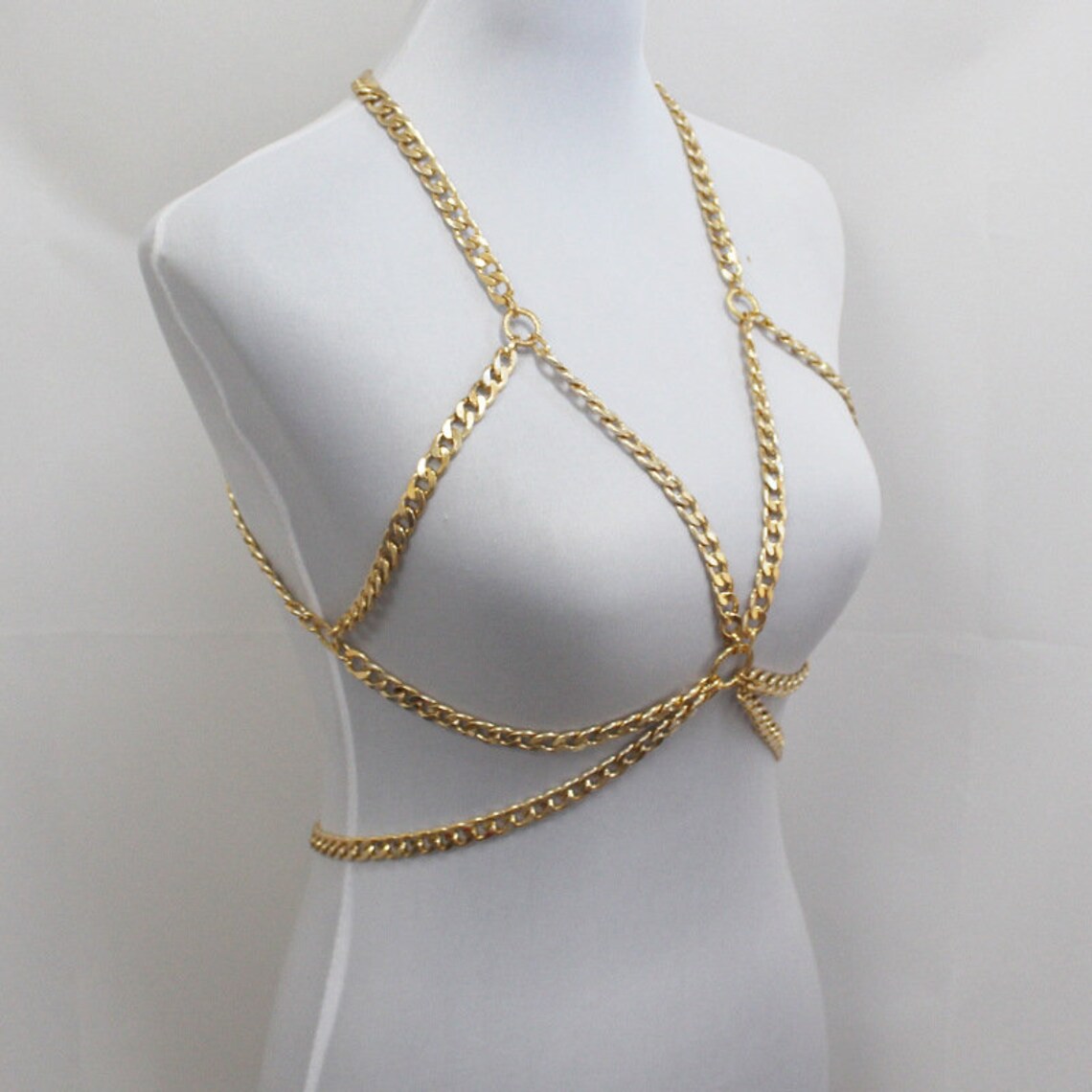 Sexy metal body chain bra silver chain bra body jewelry | Etsy