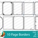 Full Page Frame Borders Clip Art with Transparent and White | Etsy