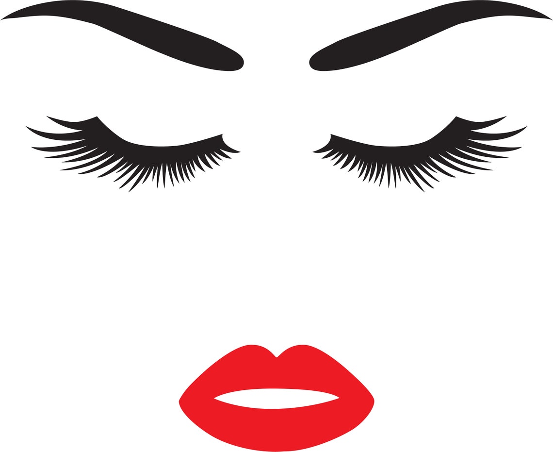 Womens Eyelids Svg Womens Eyebrow Svg Winking Eyelashes | Etsy