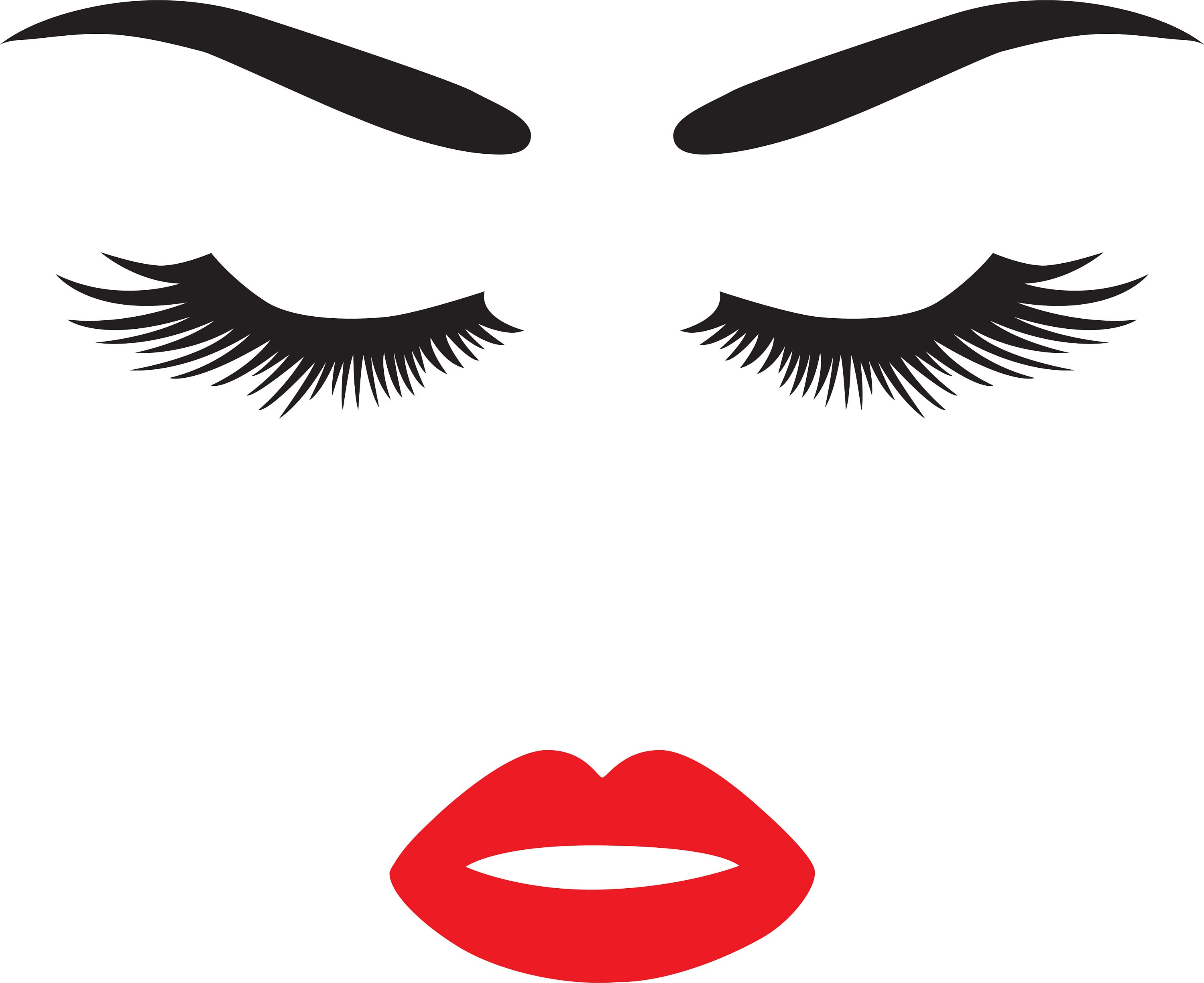 Womens Eyelids Svg Womens Eyebrow Svg Winking Eyelashes | Etsy