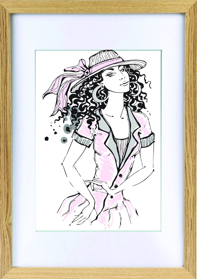 Coloured Model Line Art Print Line Art Print Abstract Line - Etsy