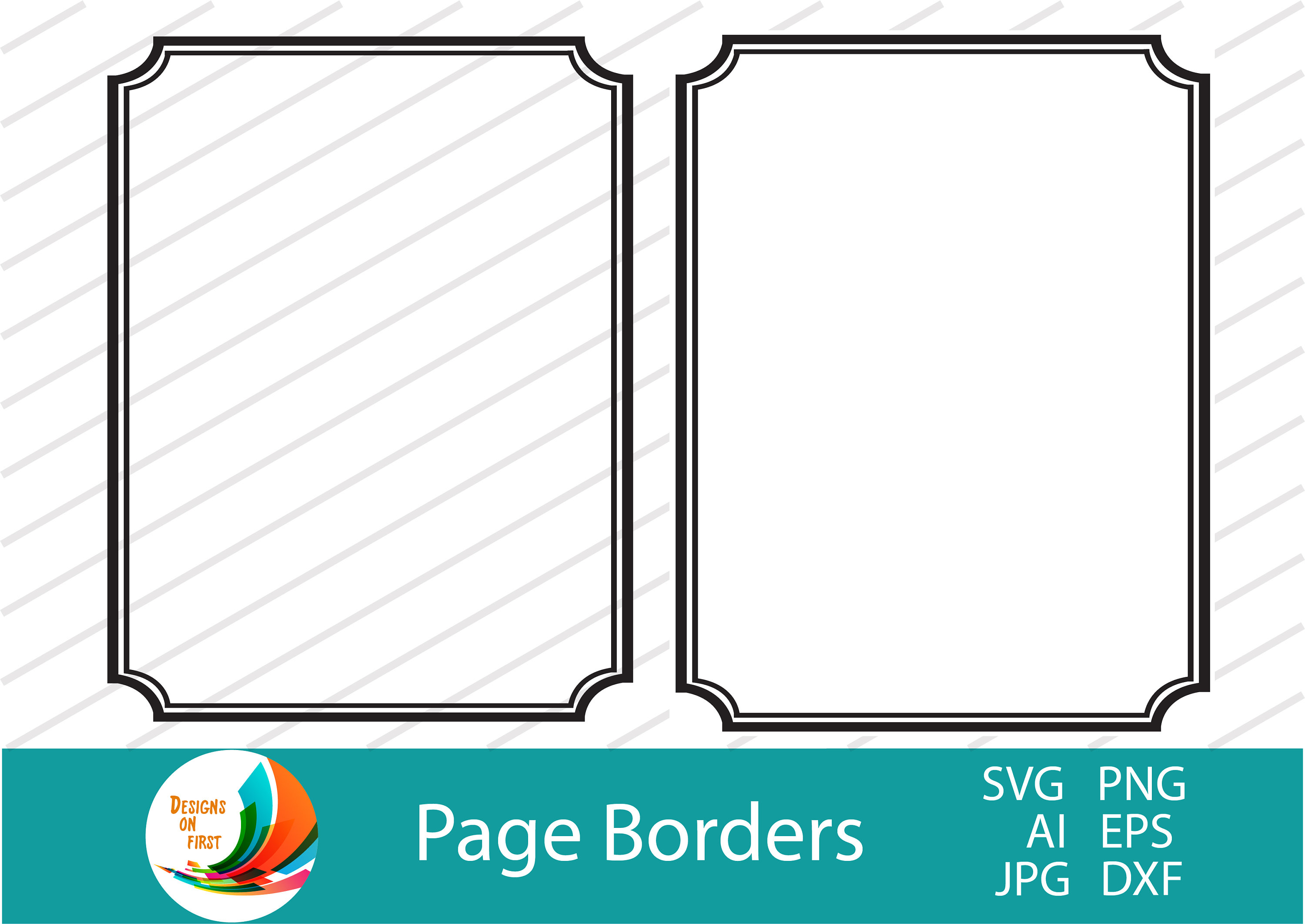 Full Page Frame Borders Clip Art With Transparent and White Background ...