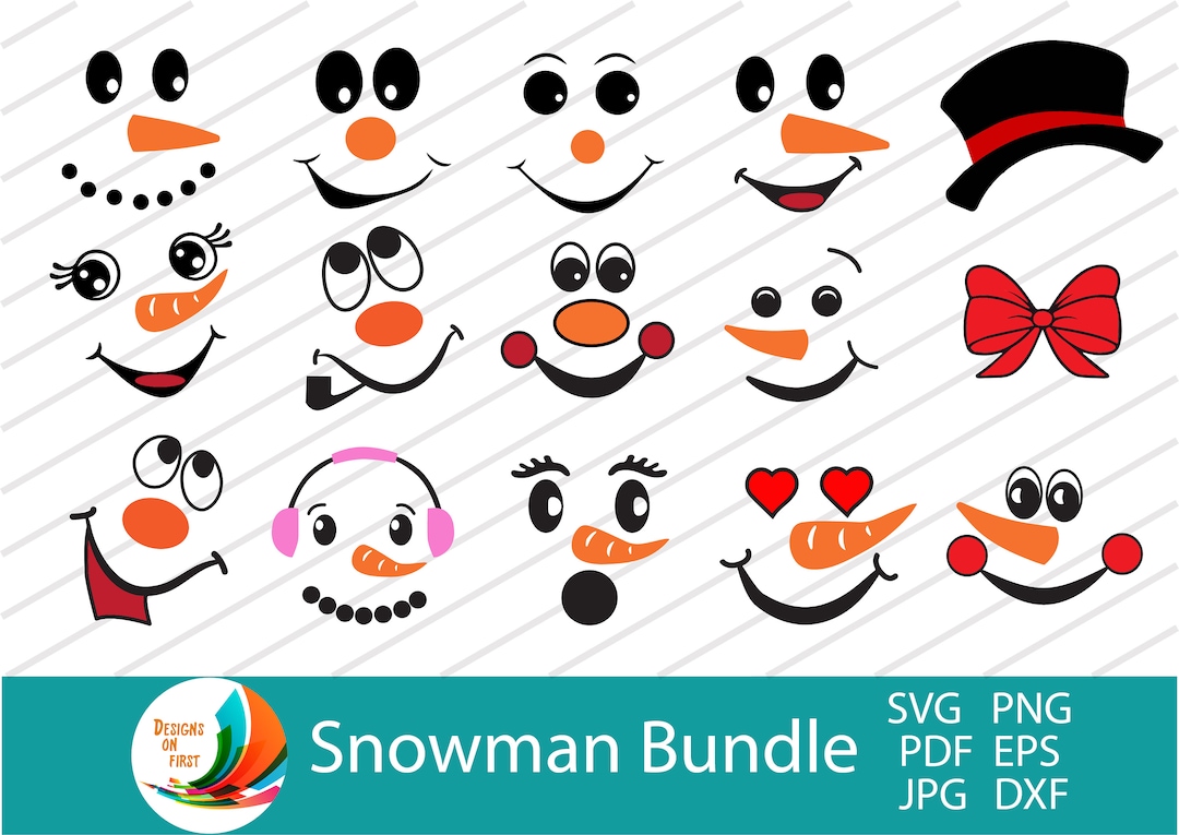 Snowman Face SVG | Christmas Snowman SVG | Winter Holiday Snowman SVG ...