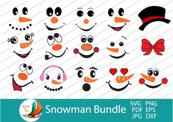Snowman Face SVG Christmas Snowman SVG Winter Holiday | Etsy