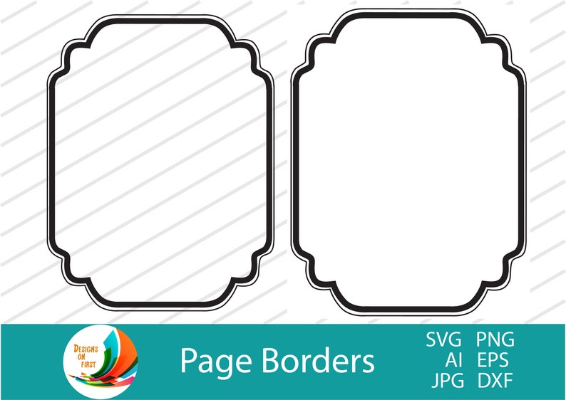 Full Page Frame Borders Clip Art With Transparent and White Background ...