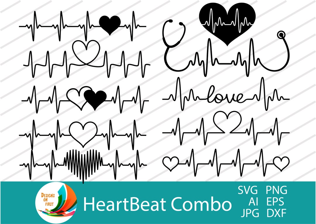 Heartbeat EKG Pulse SVG | Heartbeat Line SVG | Heartbeat Pulse | Cricut ...