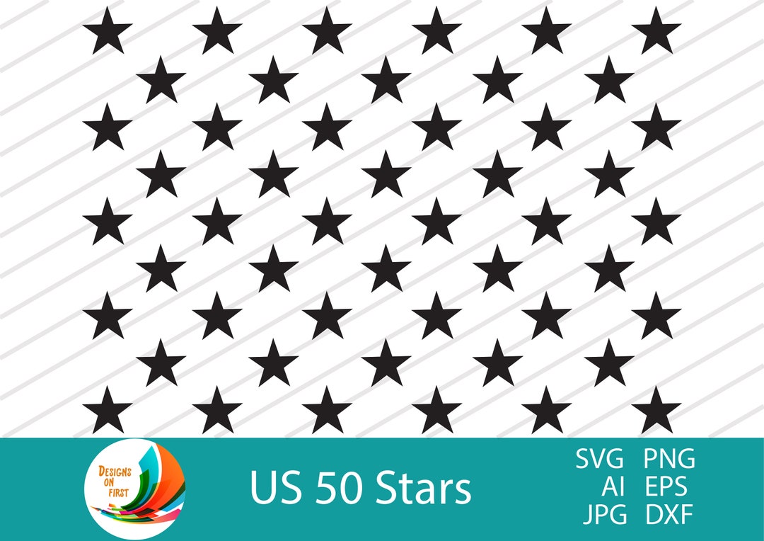 USA 50 Stars Svg | American Flag Stars Svg | American Flag Vector ...