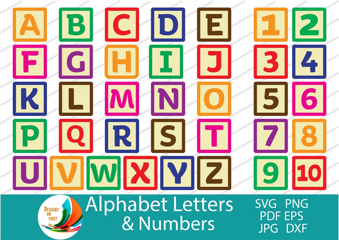 Building Block Alphabet Letters Numbers SVG Files Letters - Etsy